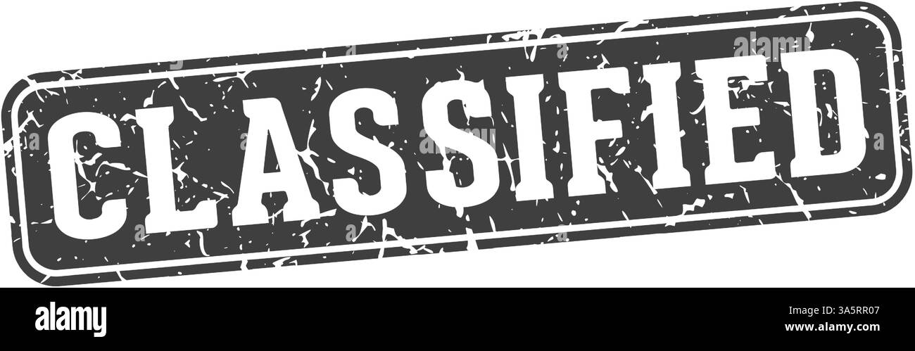 classified stamp. classified rectangular sign isolated on transparent ...