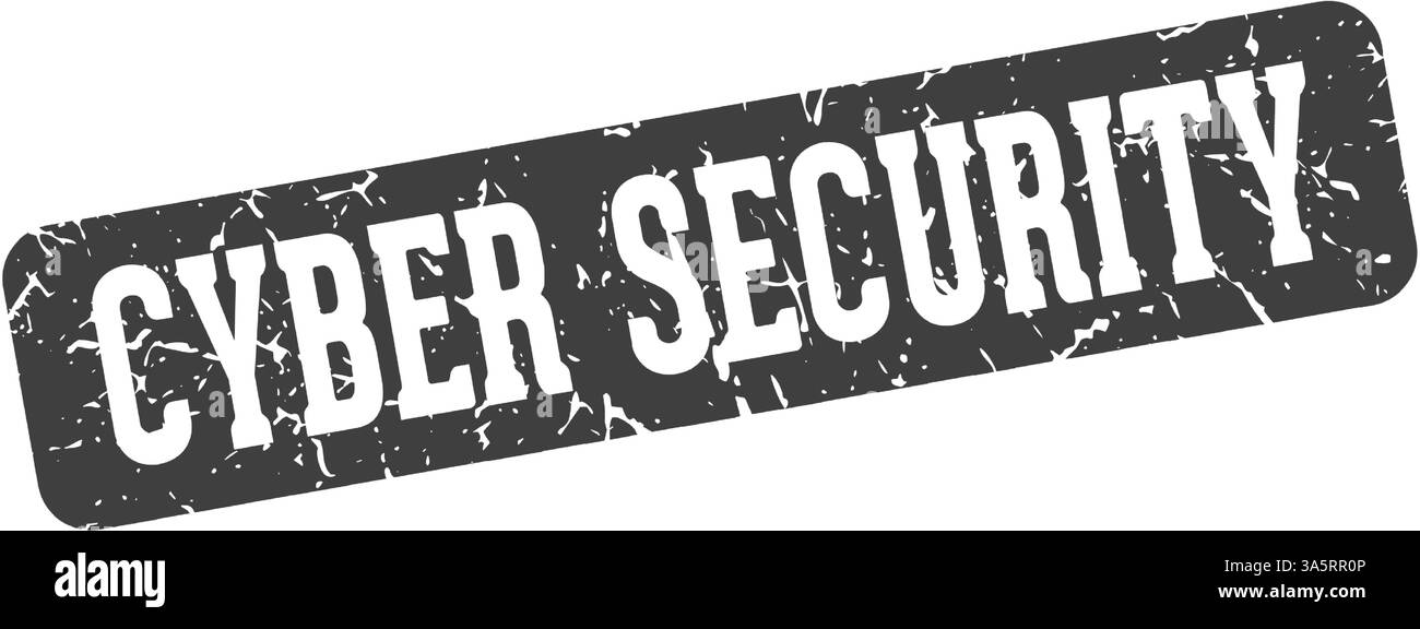 cyber security stamp. cyber security rectangular sign isolated on ...
