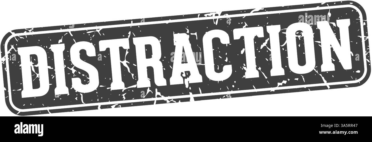 distraction stamp. distraction rectangular sign isolated on transparent ...