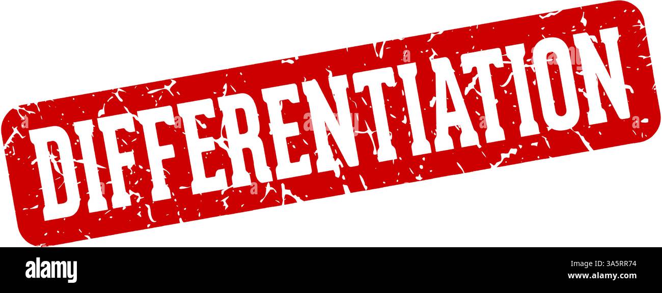 differentiation stamp. differentiation rectangular sign isolated on ...