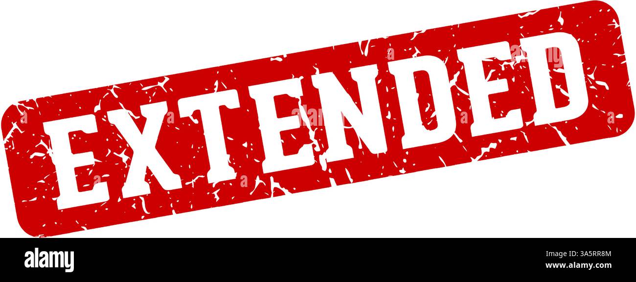 extended stamp. extended rectangular sign isolated on transparent ...