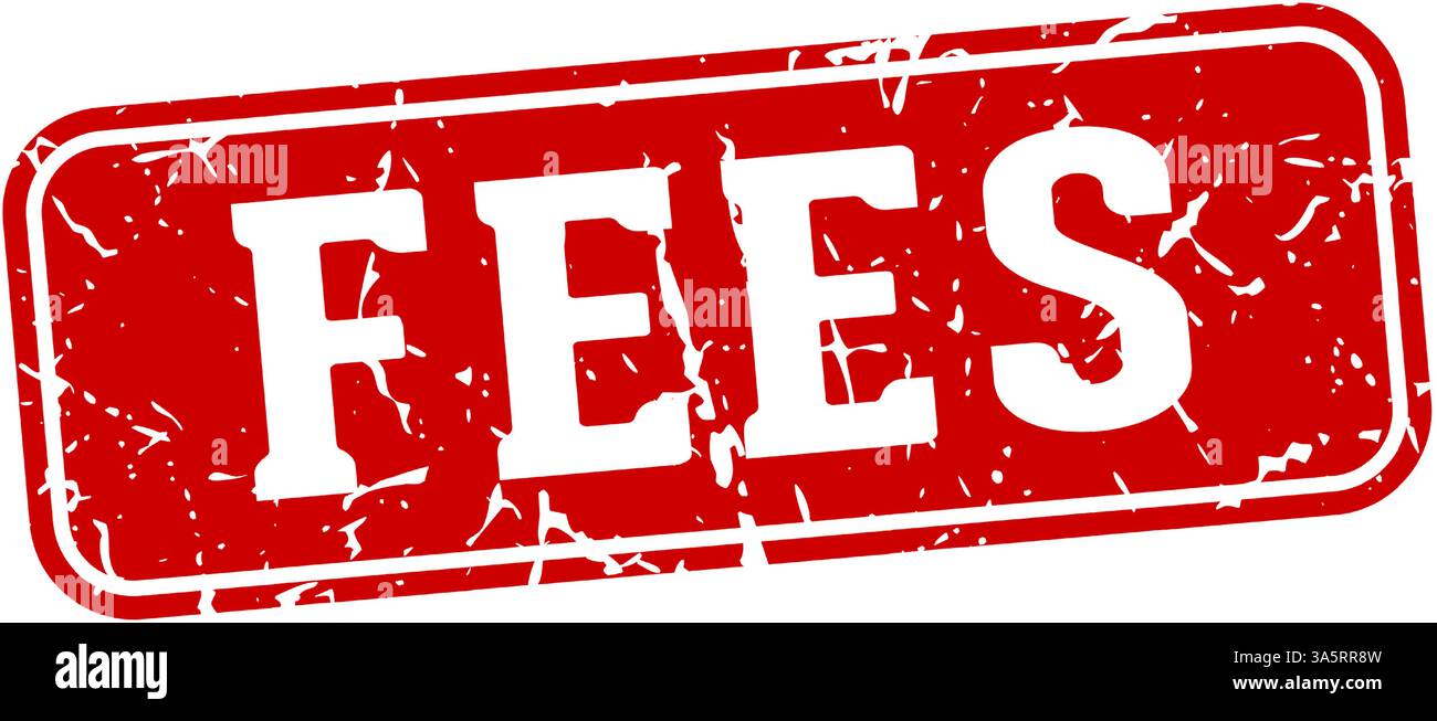 fees stamp. fees rectangular sign isolated on transparent background ...