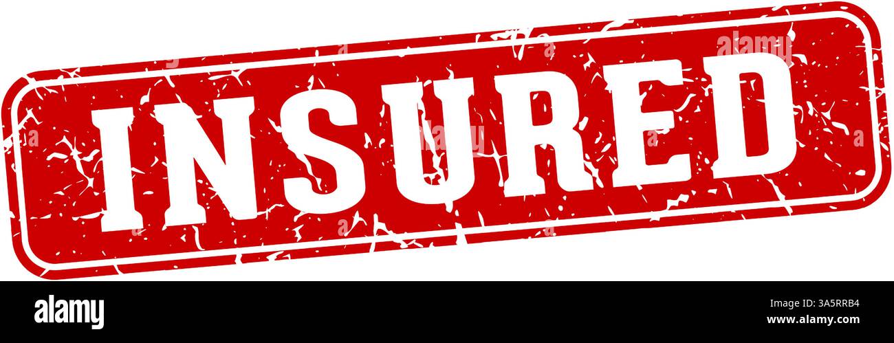 insured stamp. insured rectangular sign isolated on transparent background Stock Vector Image ...