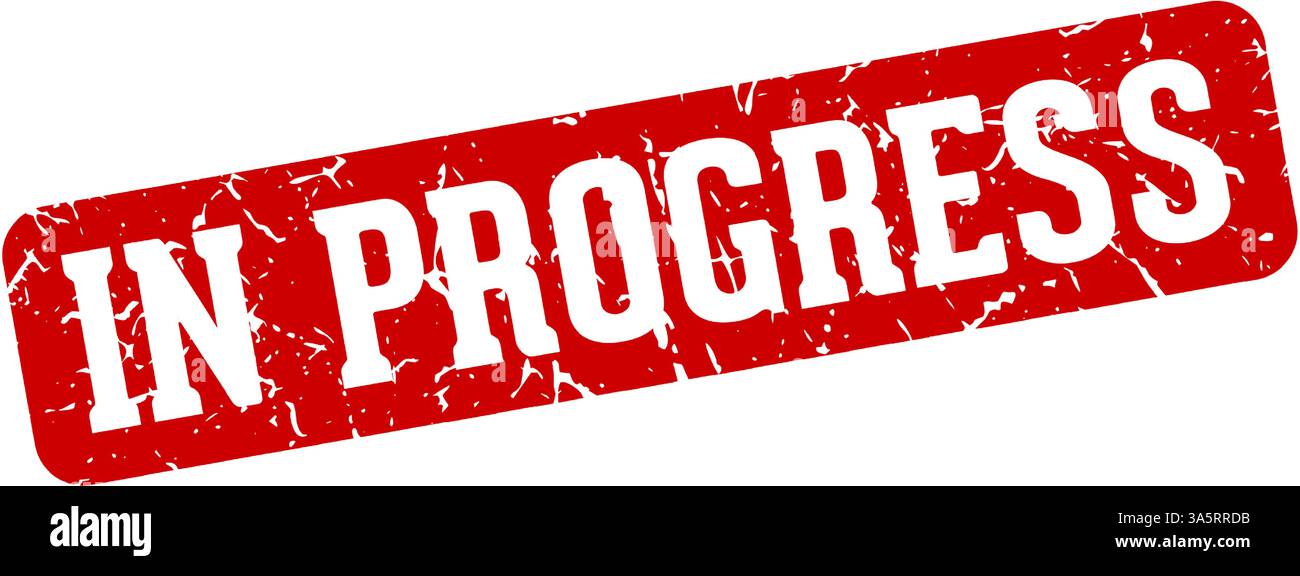 in progress stamp. in progress rectangular sign isolated on transparent ...