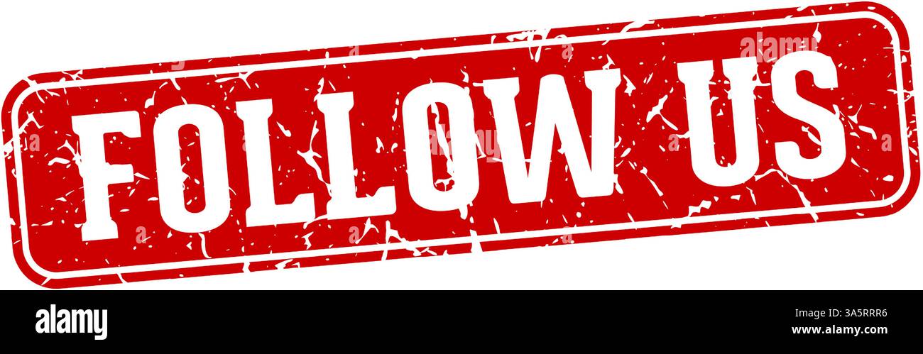 follow us stamp. follow us rectangular sign isolated on transparent ...