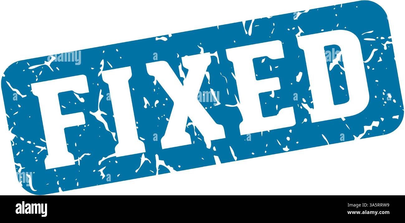 fixed stamp. fixed rectangular sign isolated on transparent background ...