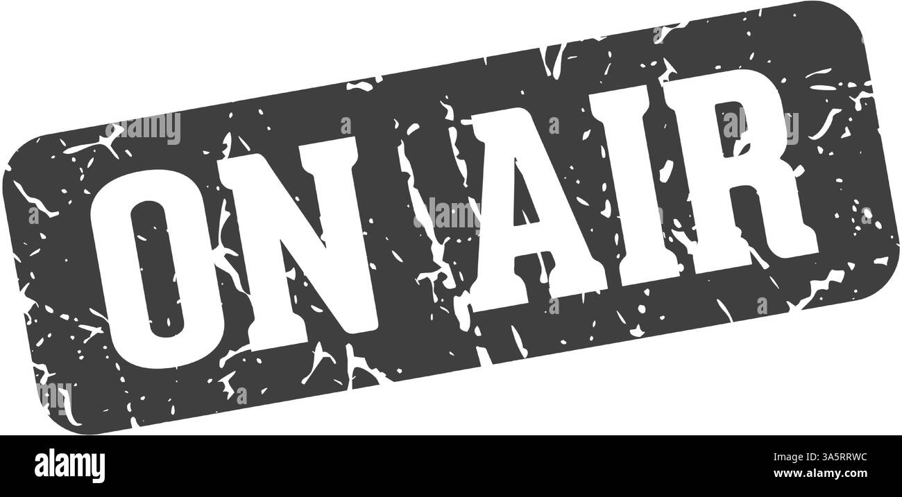 on air stamp. on air rectangular sign isolated on transparent ...