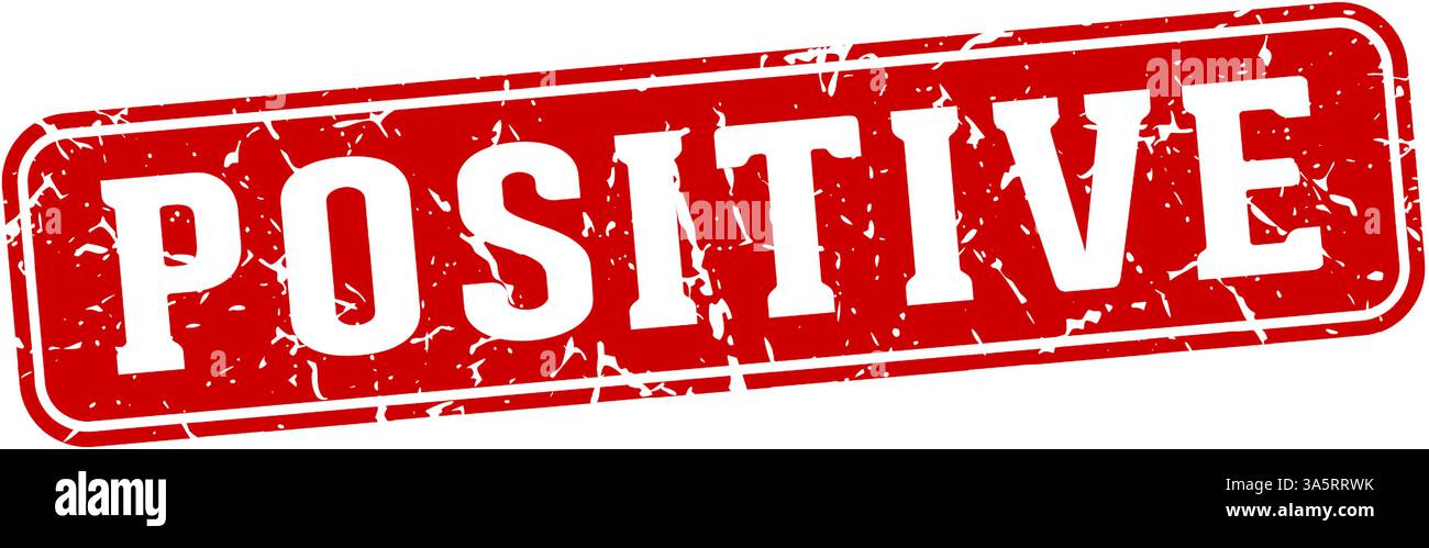 positive stamp. positive rectangular sign isolated on transparent ...