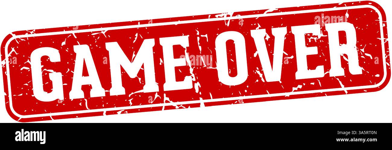 game over stamp. game over rectangular sign isolated on transparent ...