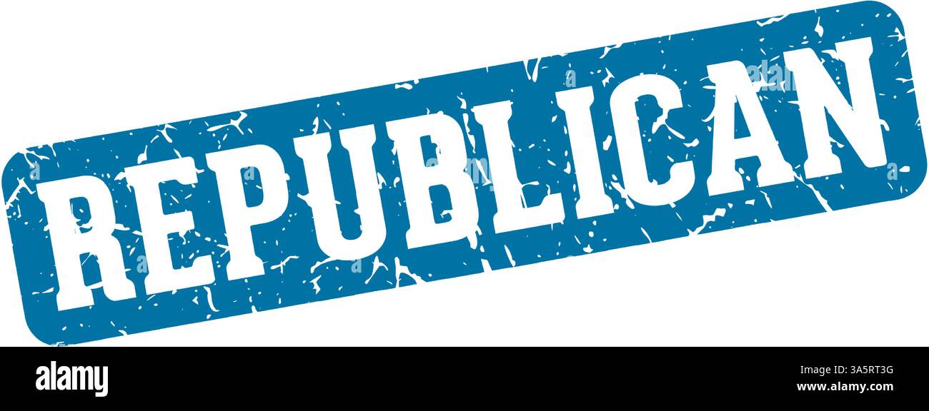 republican stamp. republican rectangular sign isolated on transparent ...
