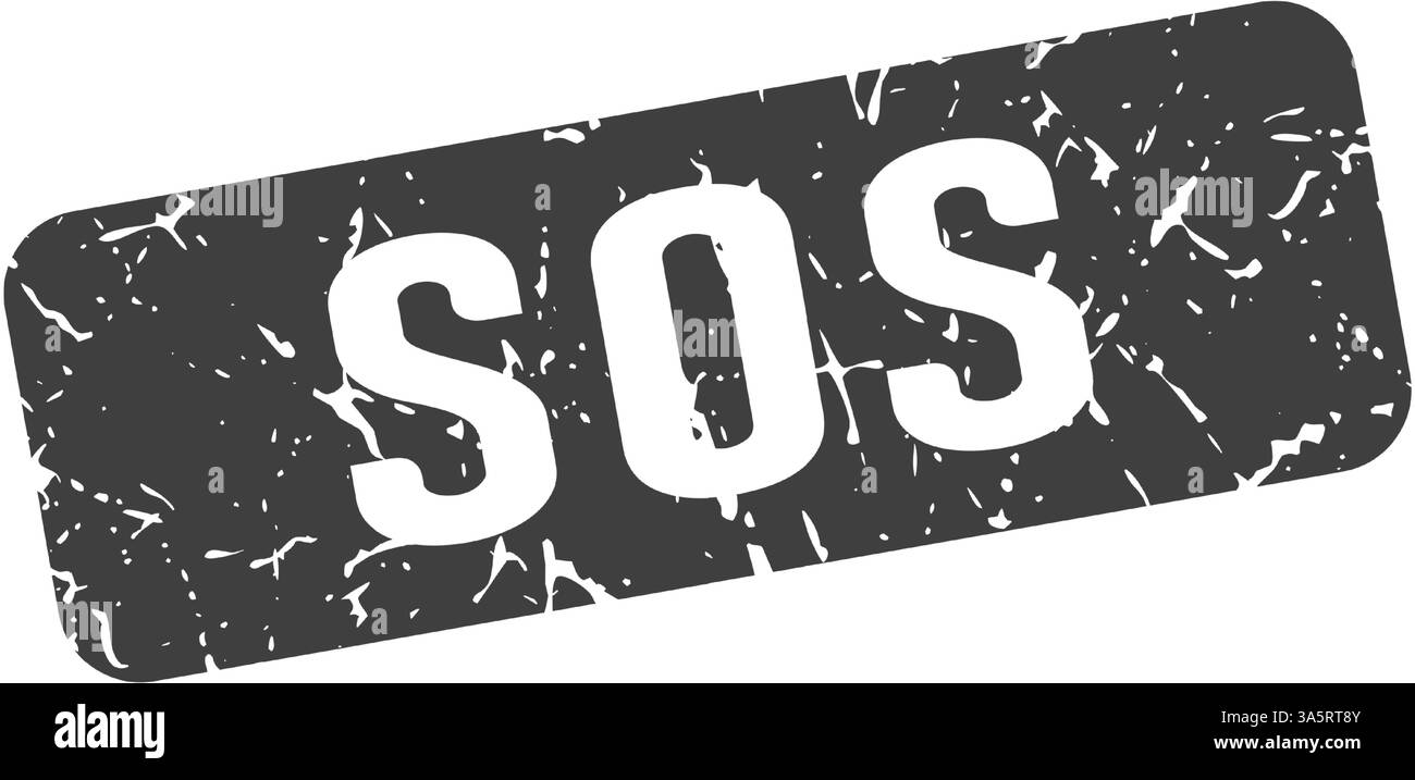 sos stamp. sos rectangular sign isolated on transparent background ...