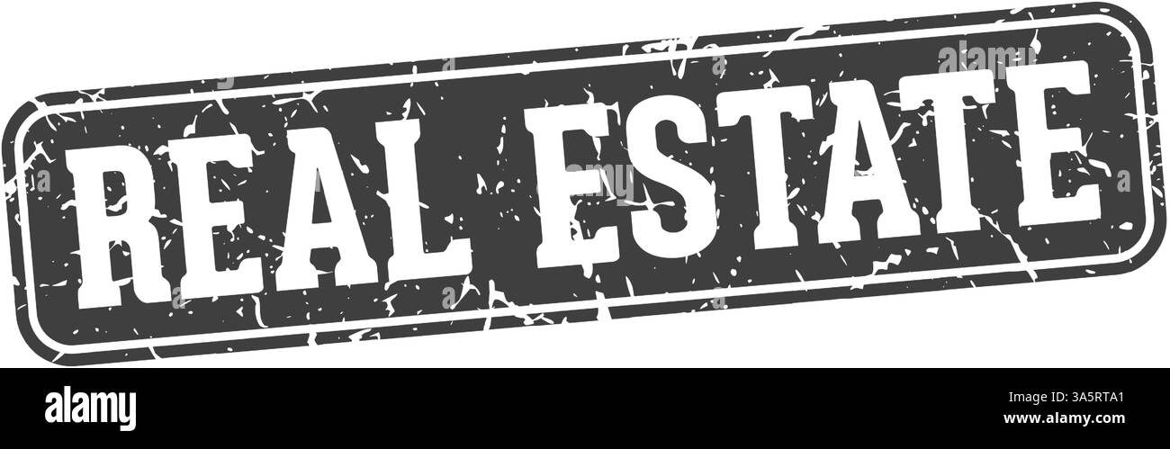 real estate stamp. real estate rectangular sign isolated on transparent ...