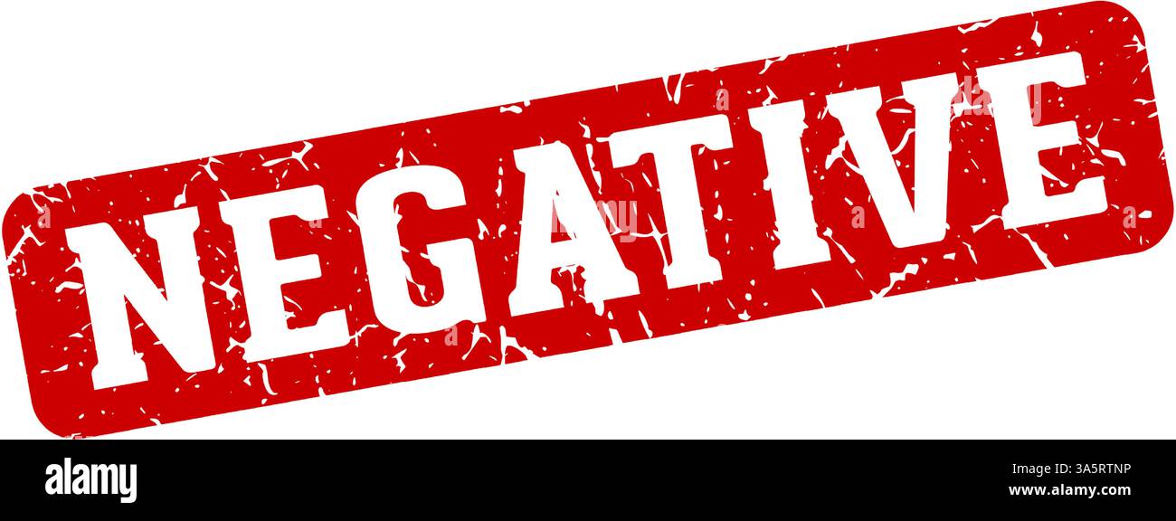 negative stamp. negative rectangular sign isolated on transparent ...