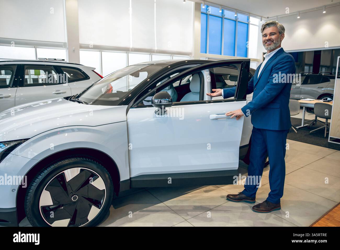 Professional salesman presenting new car hi-res stock photography and ...