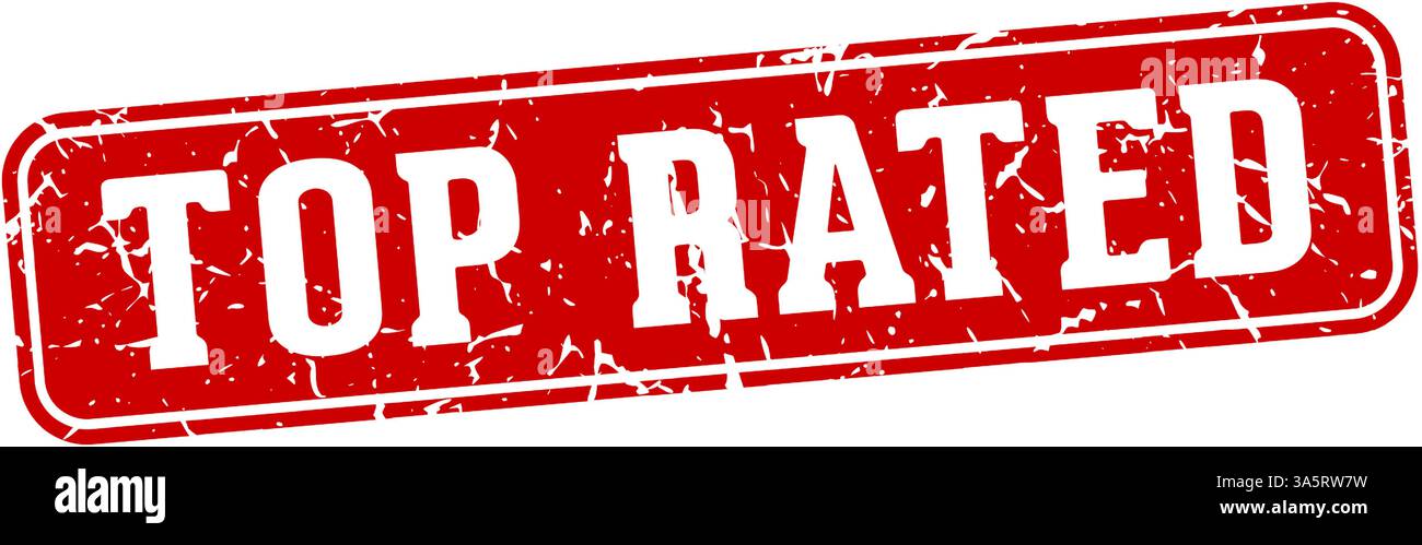 top rated stamp. top rated rectangular sign isolated on transparent ...