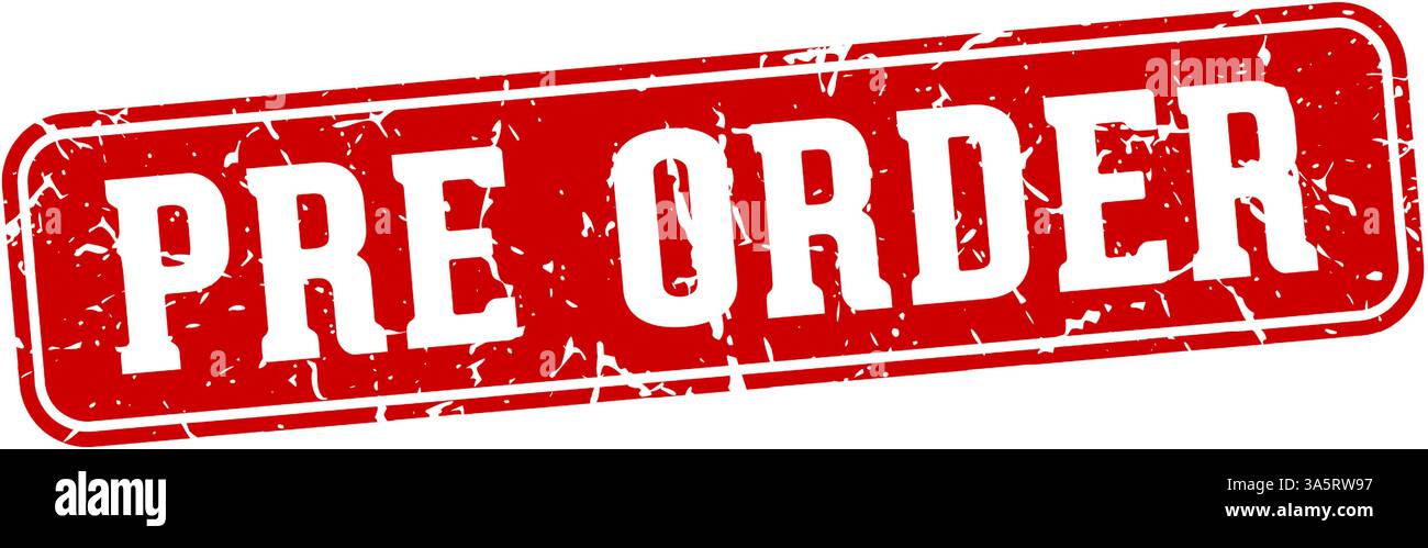 pre order stamp. pre order rectangular sign isolated on transparent ...