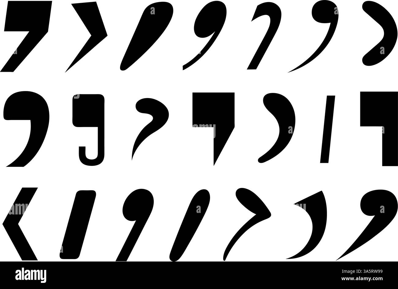 Illustration of different comma signs isolated on white background ...