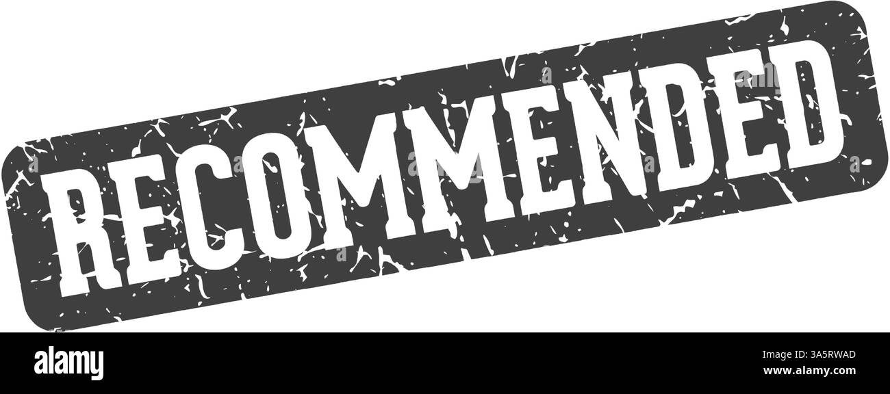 recommended stamp. recommended rectangular sign isolated on transparent ...