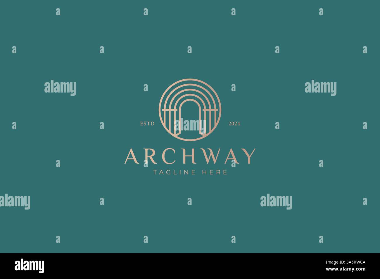 Archway Logo Gate Column Frame Luxury Grand Palace Concept Circle Sign ...