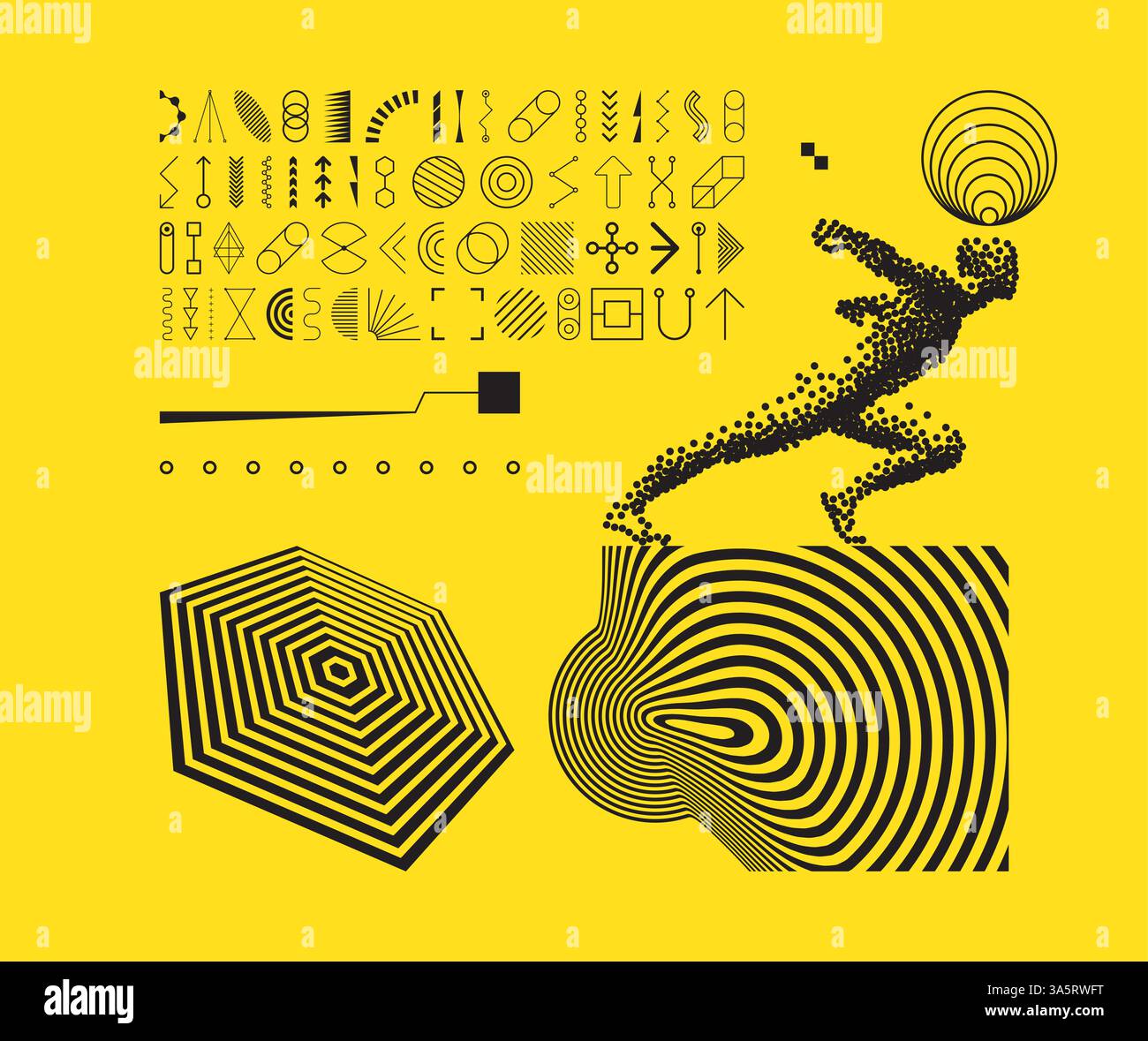 Icon set in thin line style. Collection of different graphic elements ...