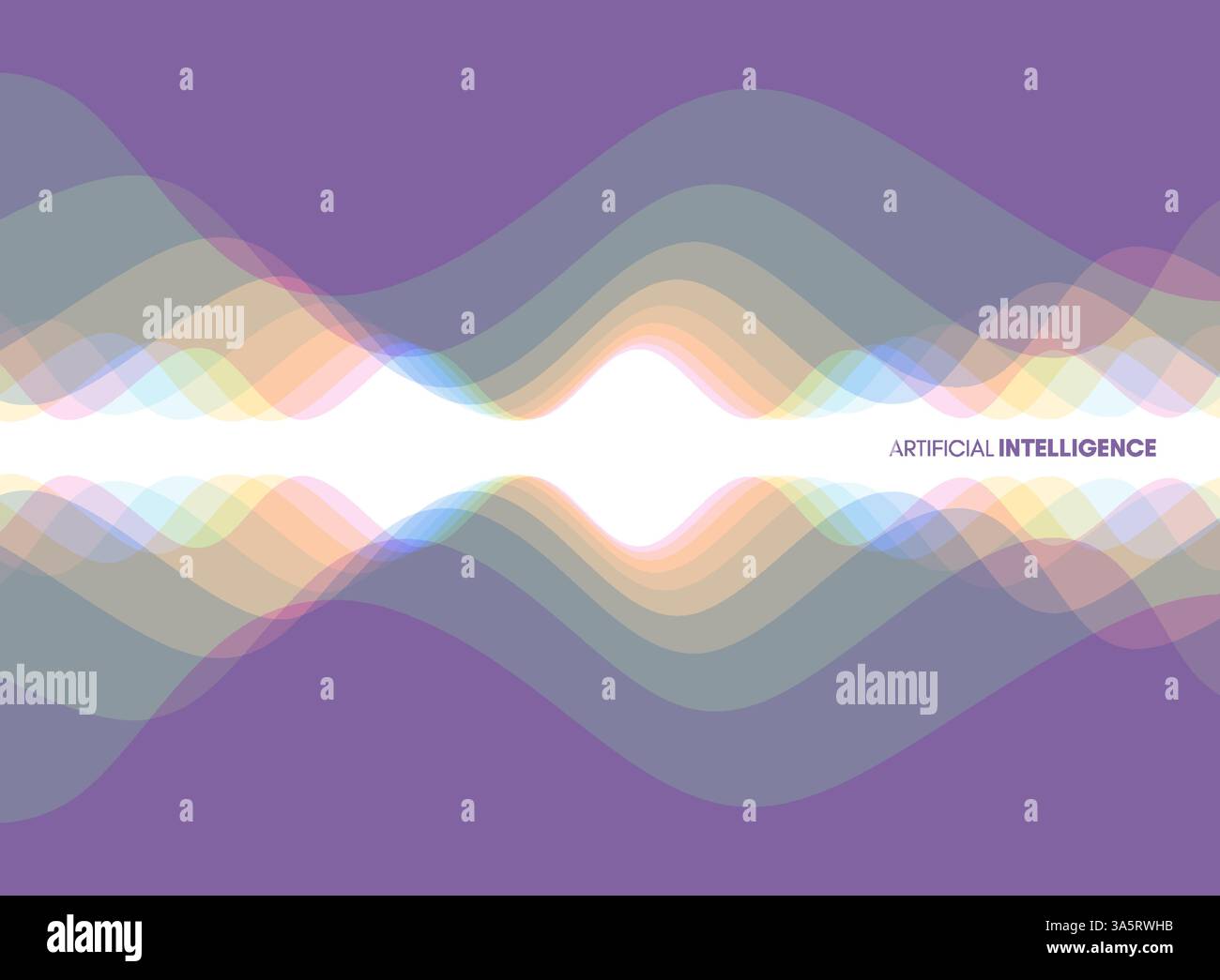 Abstract background with transparent overlapping waves with horizontal ...