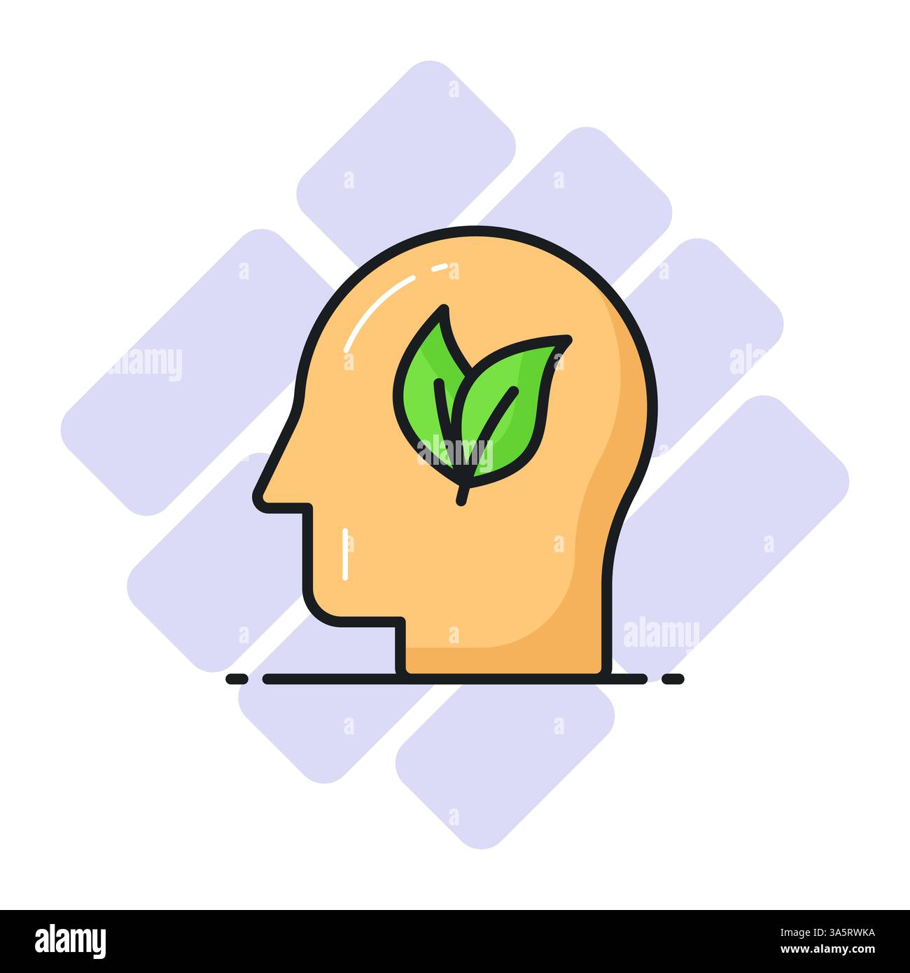 Human mind having leaves showing concept vector of eco mind ...