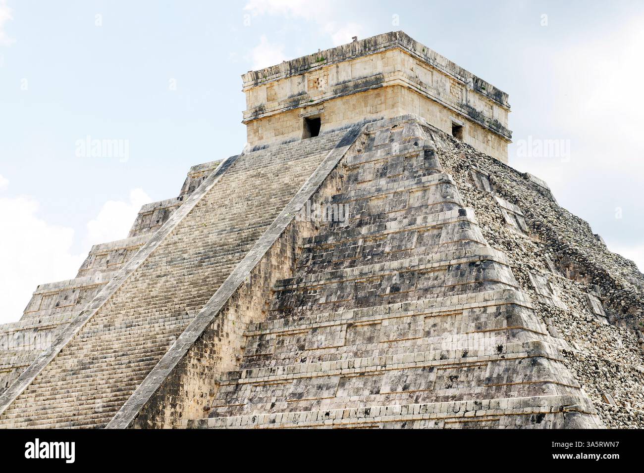 Mexico. Yucatan. Chichen Itza. El Castillo or Temple of Kukulcan. Mesoamerican step pyramid. 8th ...