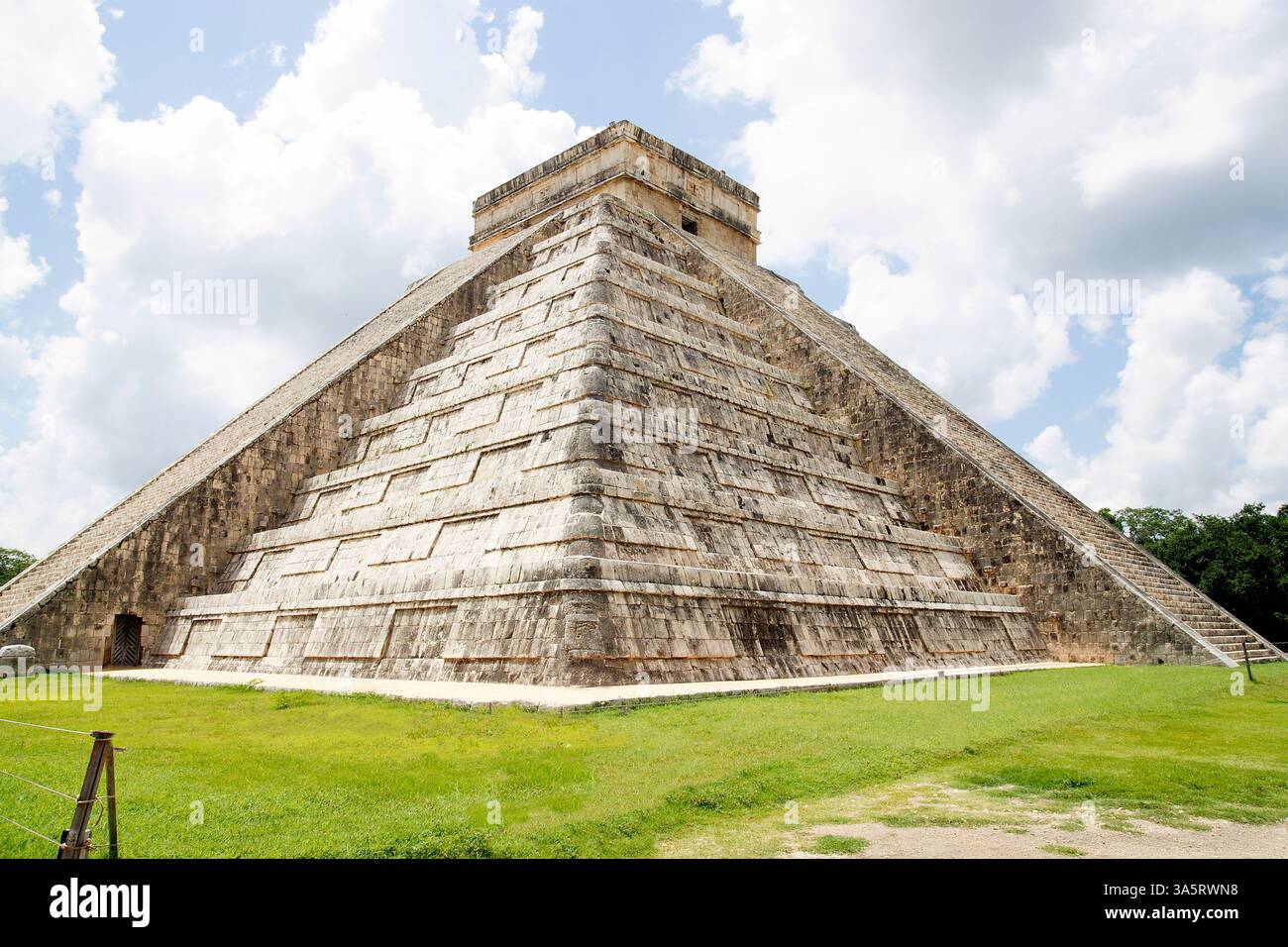 Mexico. Yucatan. Chichen Itza. El Castillo or Temple of Kukulcan. Mesoamerican step pyramid. 8th ...