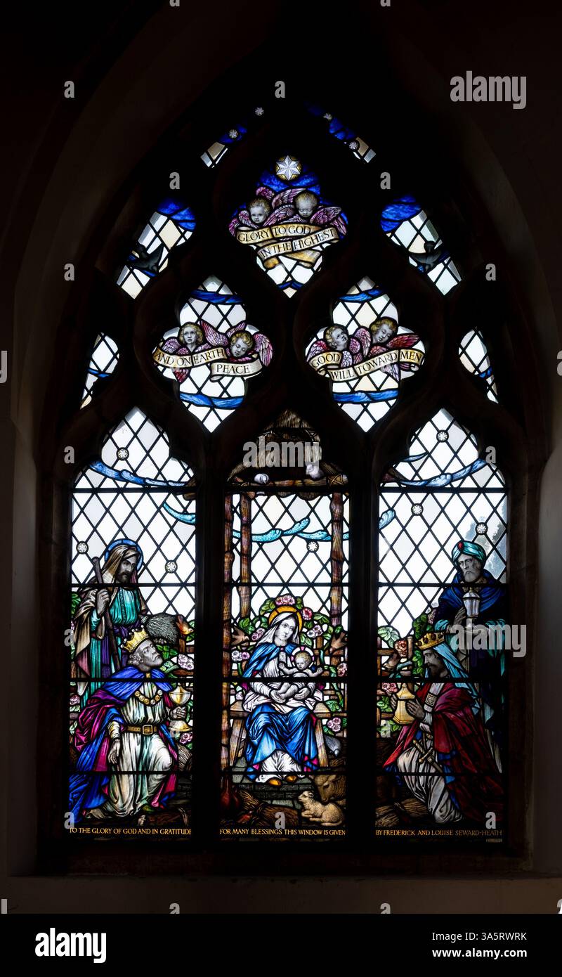 Epiphany stained glass, St. Mary`s Church, Greetham, Rutland, England ...
