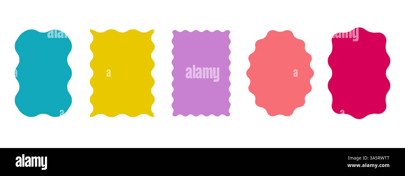 Wavy Scalloped Rectangular and Oval Frames Collection Stock Vector ...