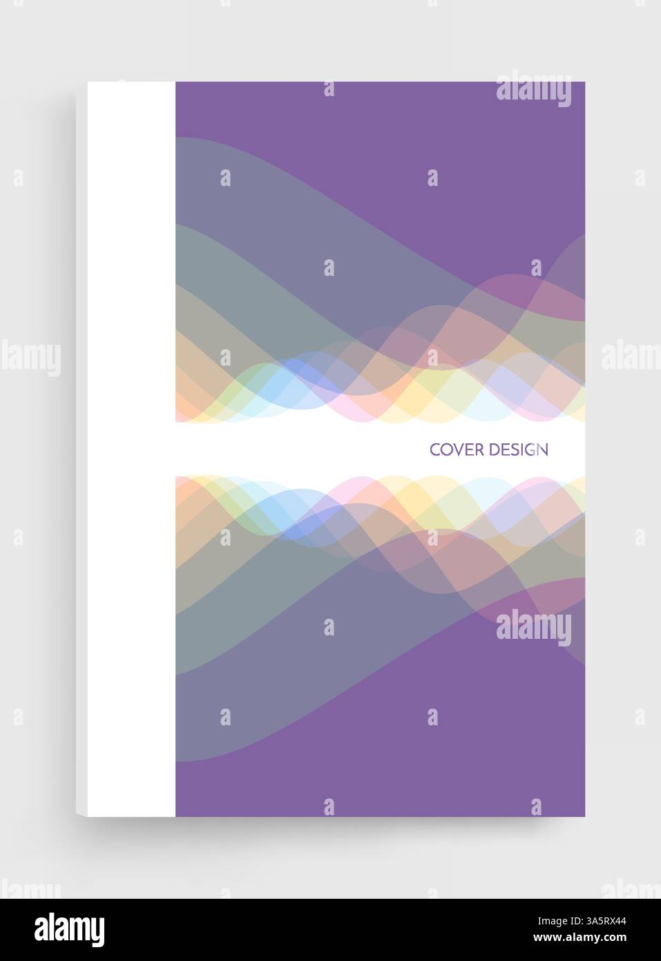 Abstract background with transparent overlapping waves with horizontal ...