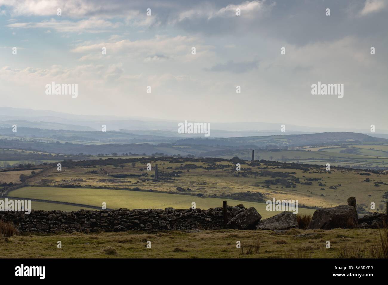 High up on Bodmin moor looking south west Stock Photo - Alamy