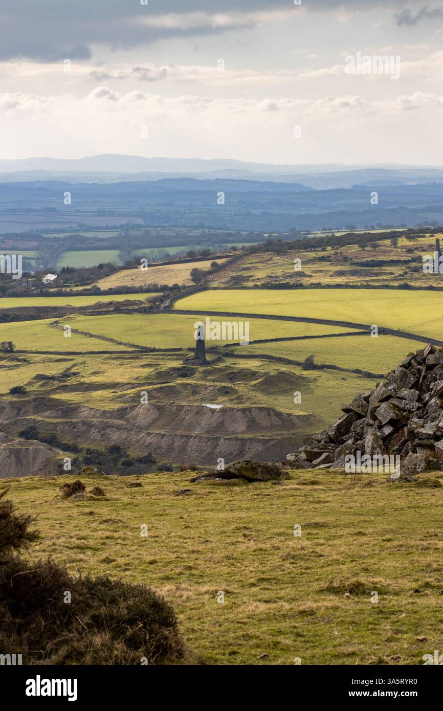 High up on Bodmin moor looking south west Stock Photo - Alamy