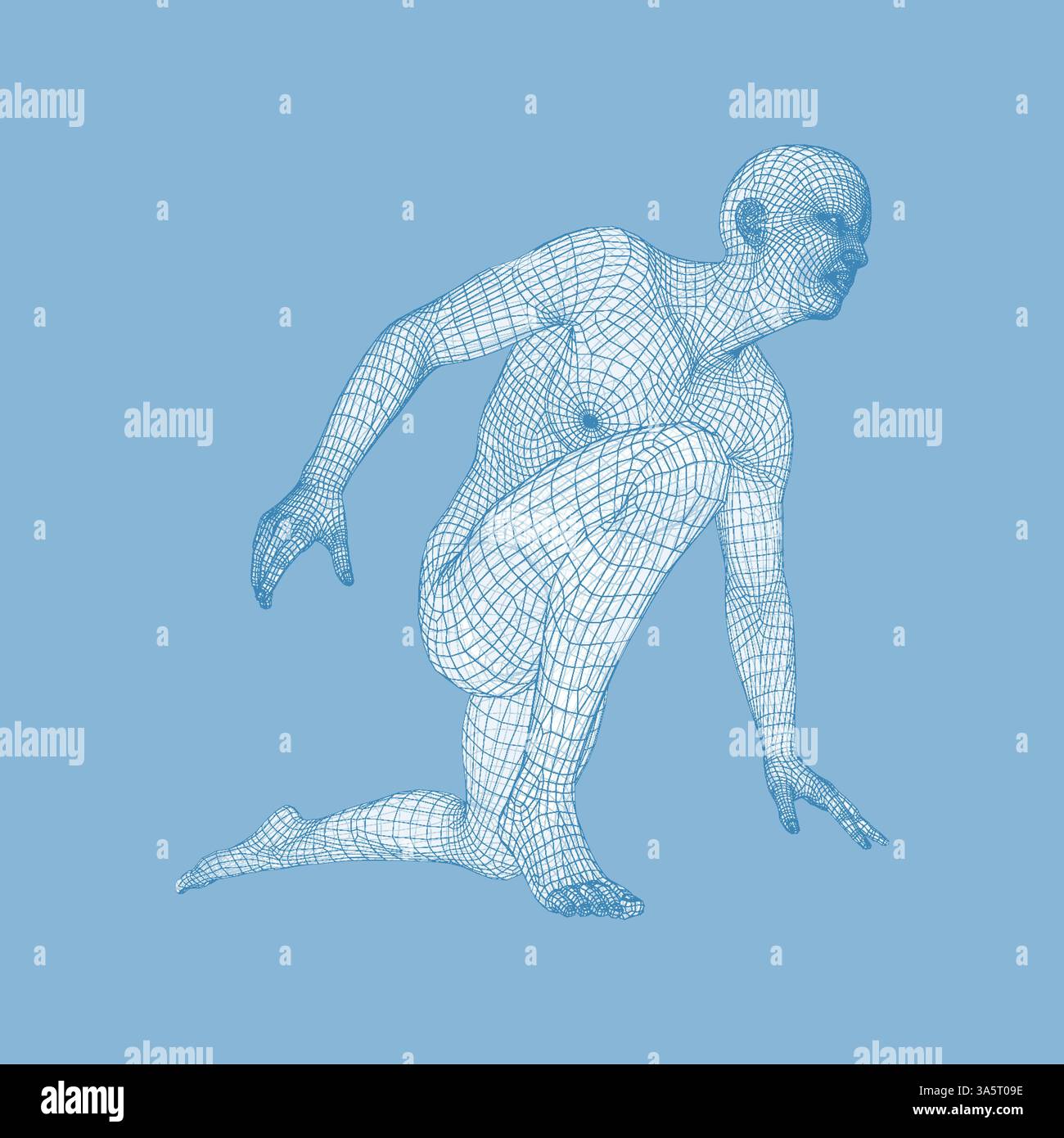 Athlete at Starting Position Ready to Start a Race. Runner Ready for ...