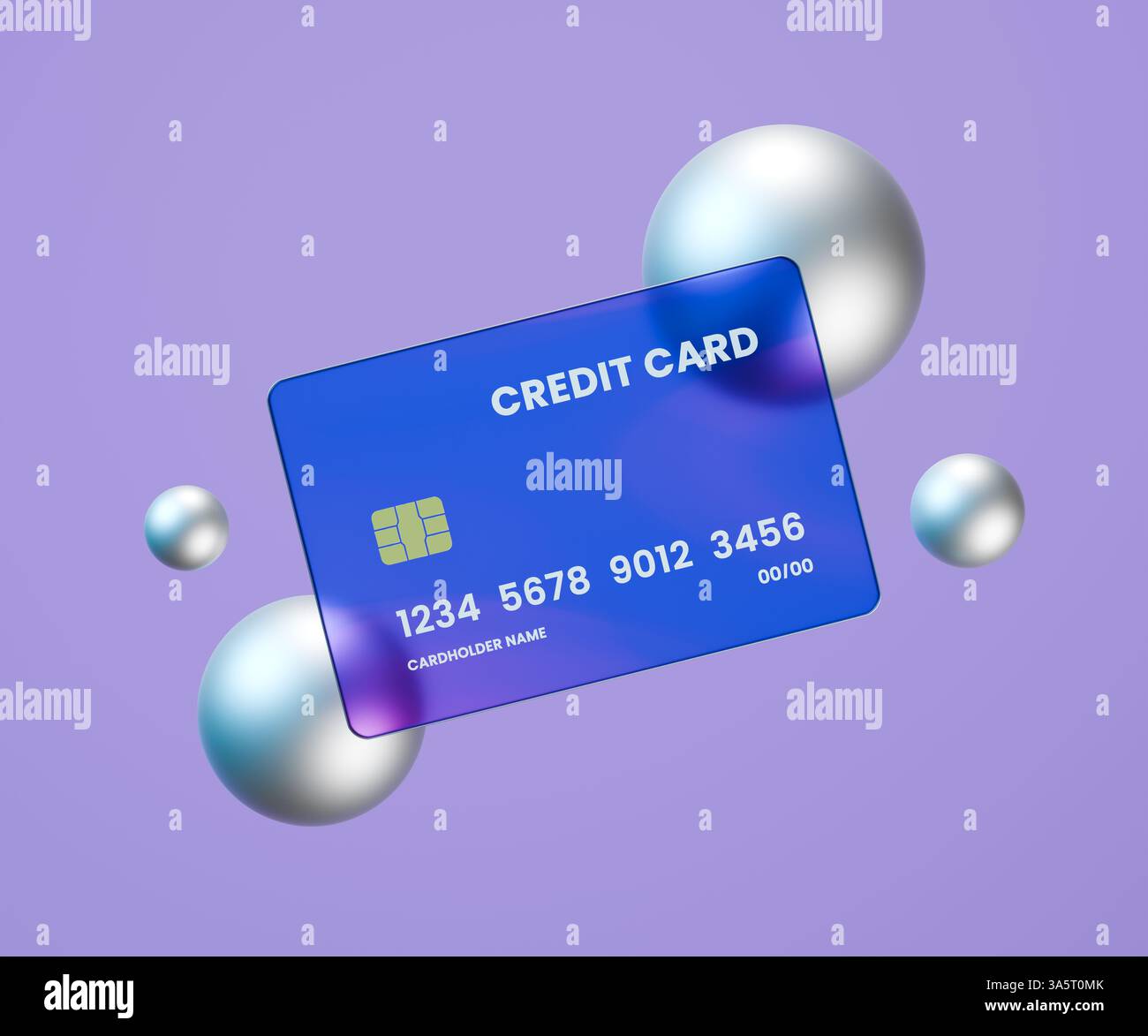 A 3D-rendered icon of credit card with a glass arrow Stock Photo - Alamy