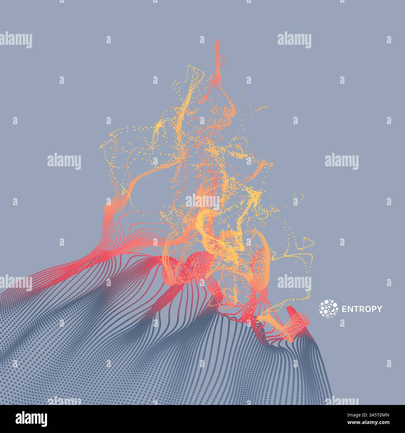 Water Splash Imitation. Array with Dynamic Emitted Particles. Abstract Background. Vector ...