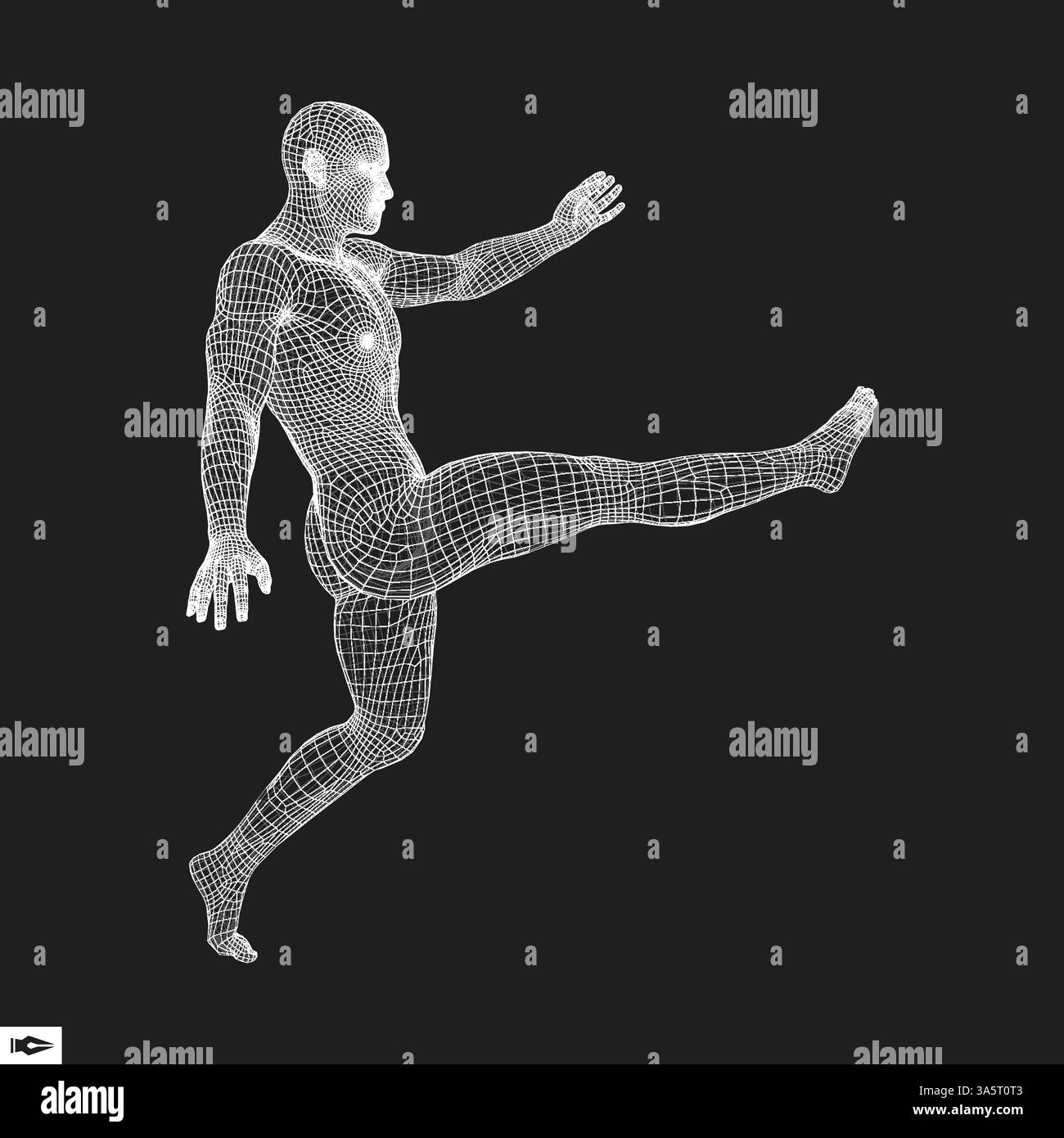Football player. Sports concept. 3D Model of Man. Human Body. Sport ...