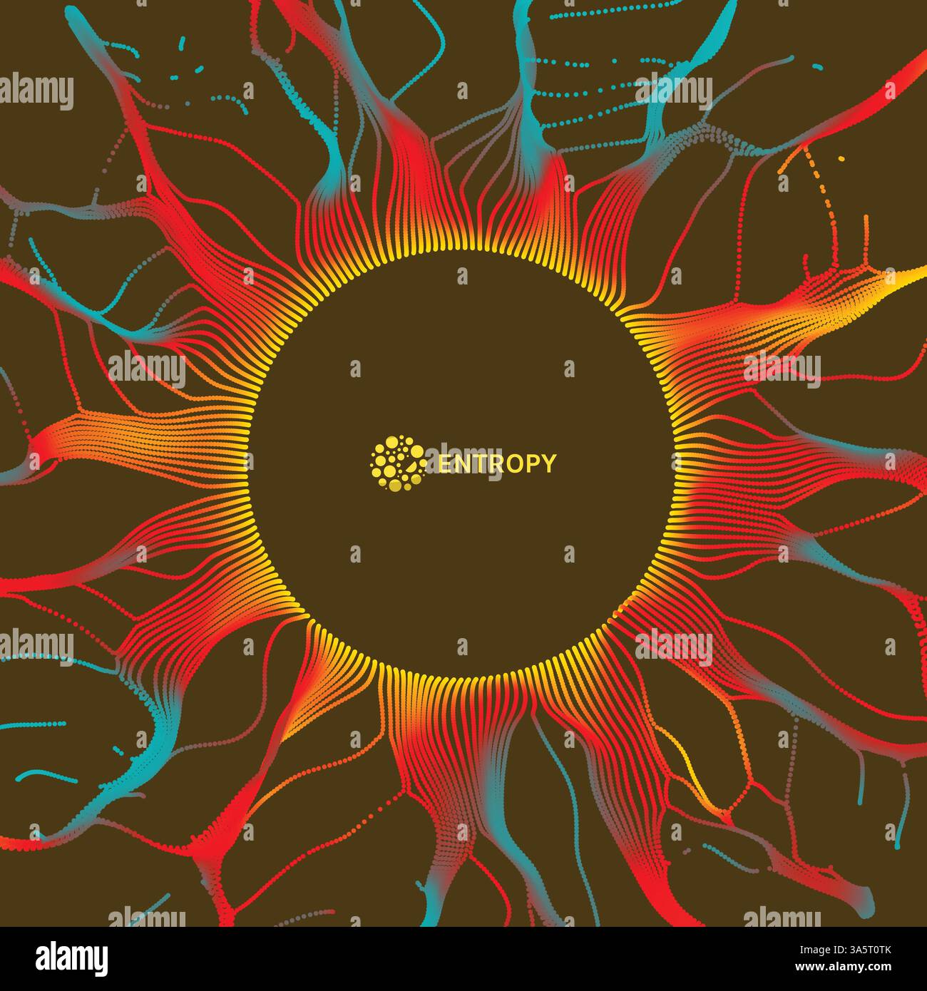 Array with Dynamic Particles. 3D Technology Style. Abstract Background. Vector Illustration ...