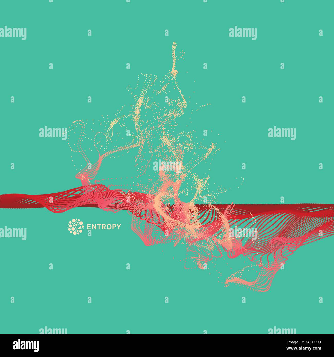 Water Splash Imitation. Array with Dynamic Emitted Particles. Abstract ...