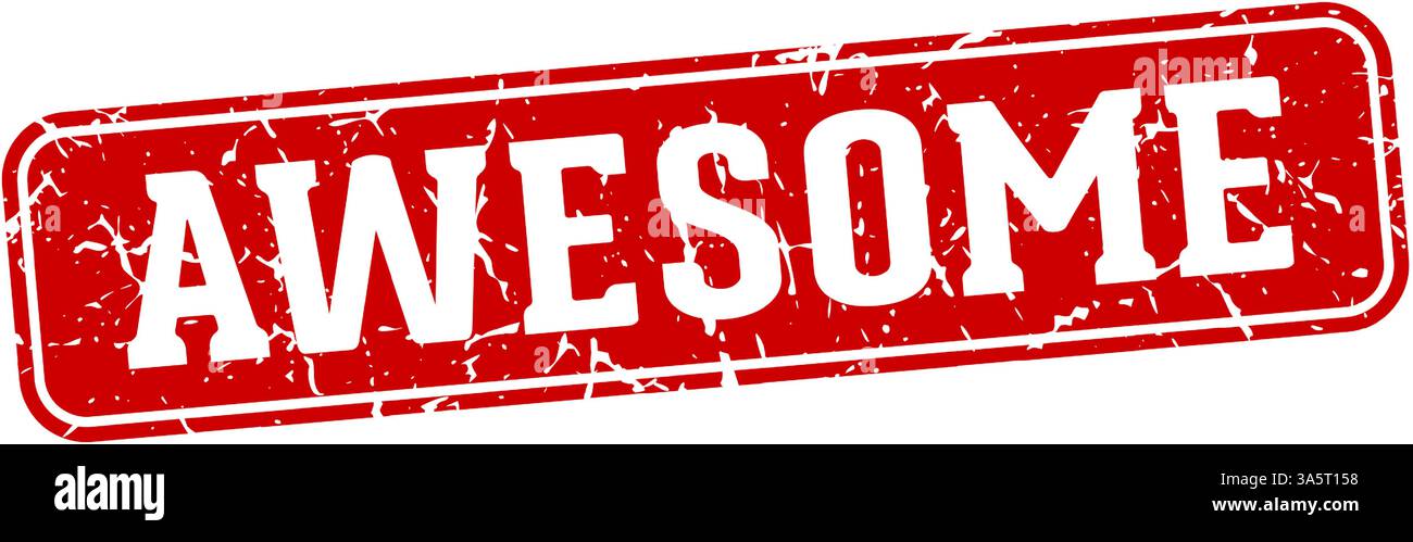 awesome stamp. awesome rectangular sign isolated on transparent ...