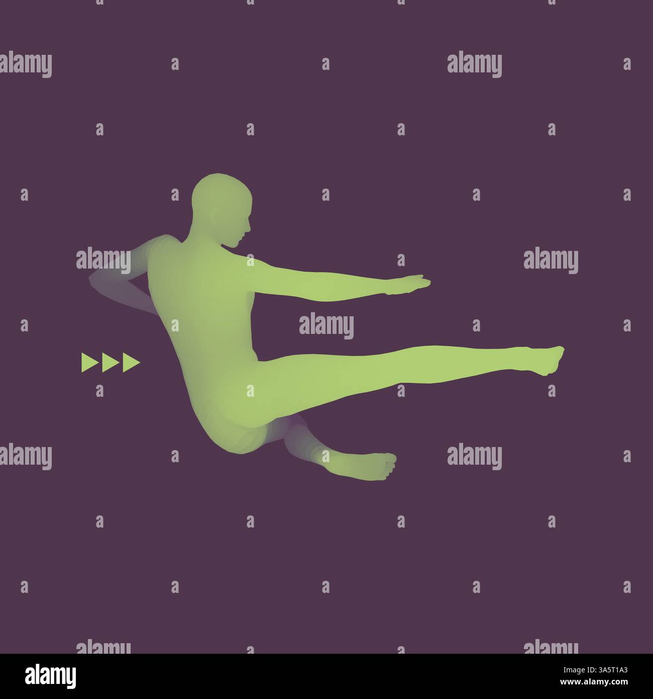 Fighter. Sports concept. 3D Model of Man. Human Body. Sport Symbol ...