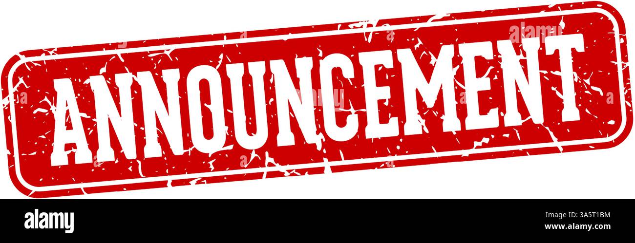 announcement stamp. announcement rectangular sign isolated on ...