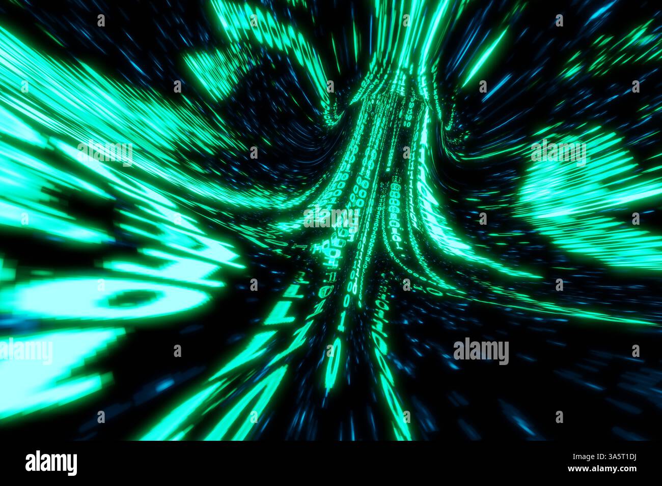 Neon digital green binary hi-res stock photography and images - Alamy