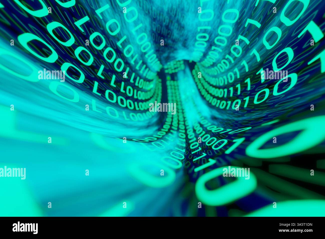 3d Data Digital Binary Tunnel Stock Photo - Alamy