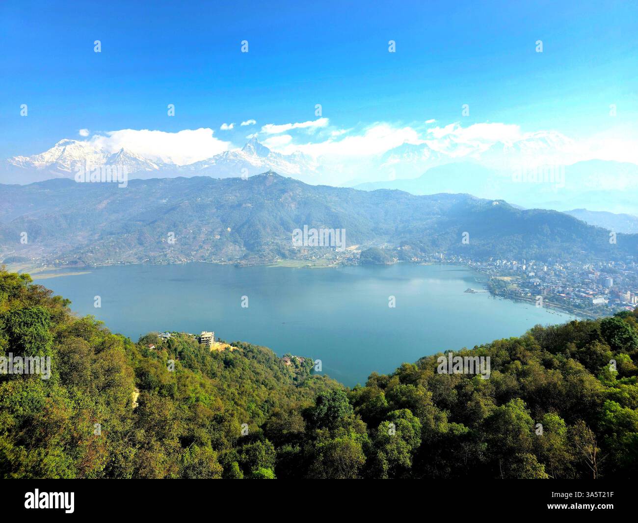 A view of Phewa Lake in Pokhara, Nepal Stock Photo - Alamy