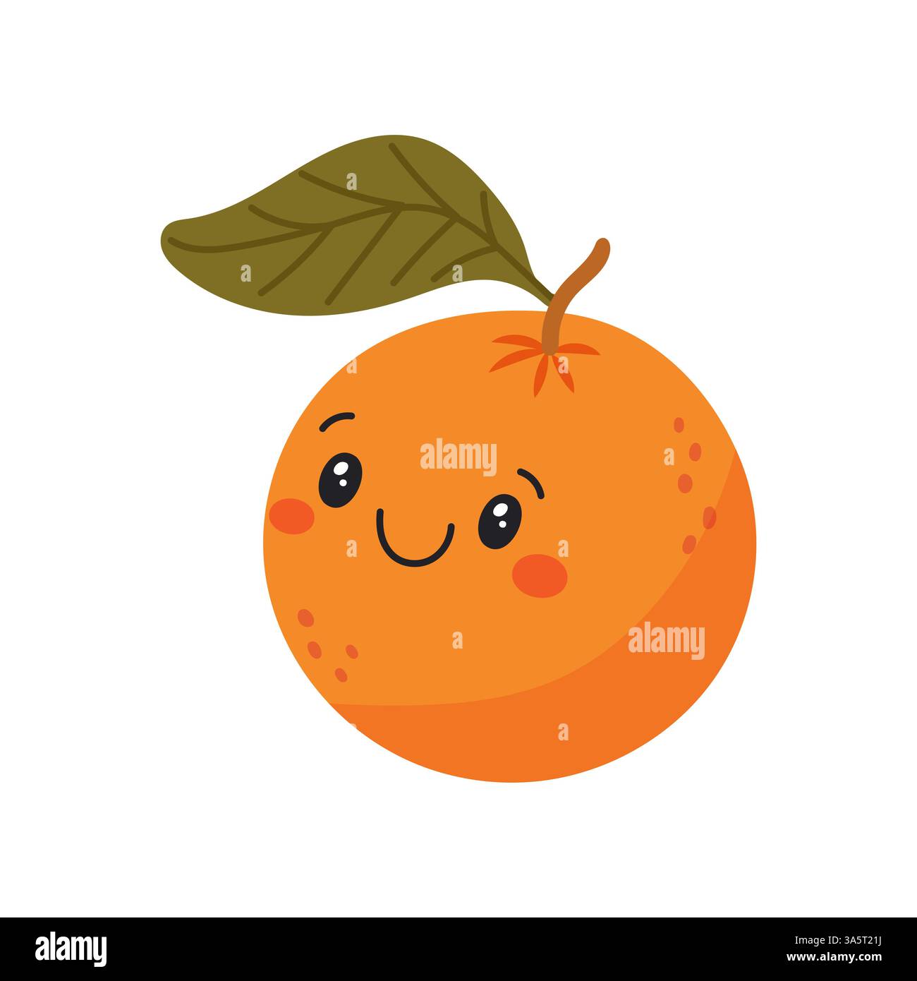 Smiling Orange Fruit Clipart Cute Cartoon Illustration Stock Vector ...