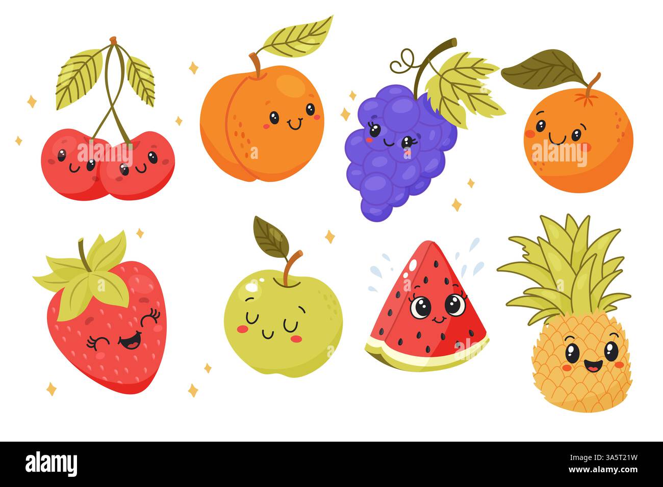 Kawaii fruit cherry Stock Vector Images - Alamy