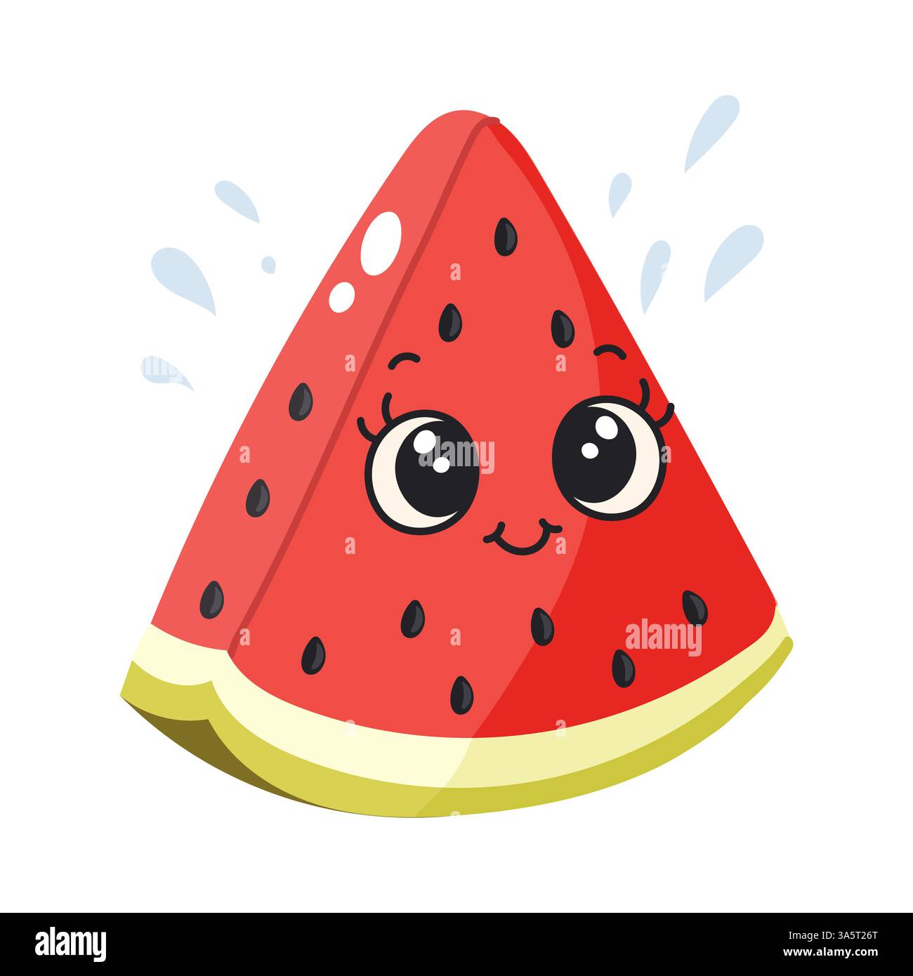 Watermelon Kawaii Clipart Cute Summer Fruit Illustration Stock Vector ...