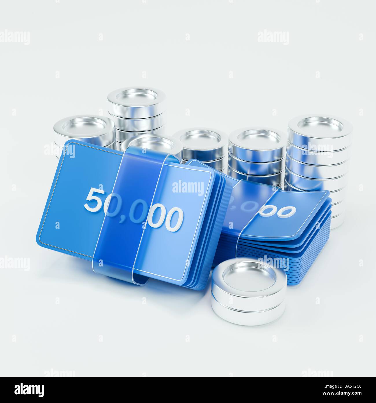 A 3D-rendered icon representing a financial concept with stack of ...