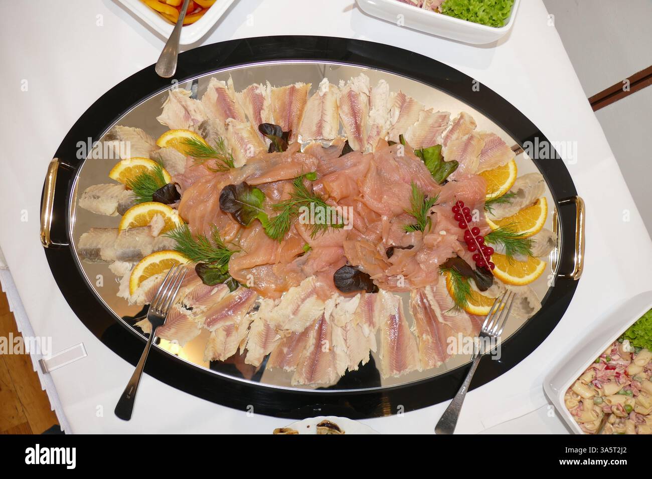 Cold smoked fish on a buffet, Germany Stock Photo - Alamy
